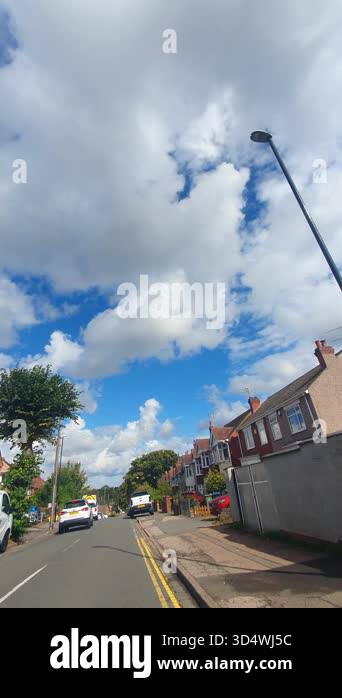 Coventry Central City Street Tour on Car. Low and Wide Angle Car ...
