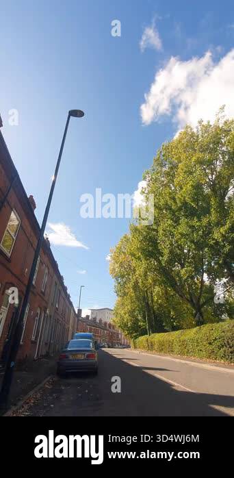 Coventry Central City Street Tour on Car. Low and Wide Angle Car ...