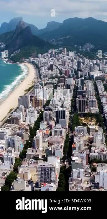 Sunset aerial landscape at Rio de Janeiro Brazil. Landmark of coast ...