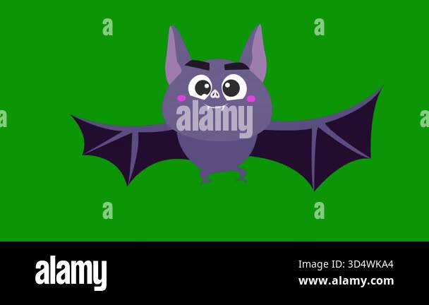 cute bat cartoon on purple background Stock Video Footage - Alamy