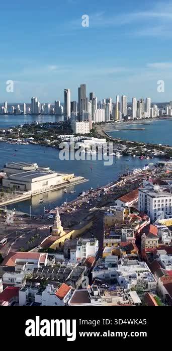 Cartagena Bay At Cartagena De Indias In Bolivar Colombia. Walls Of ...