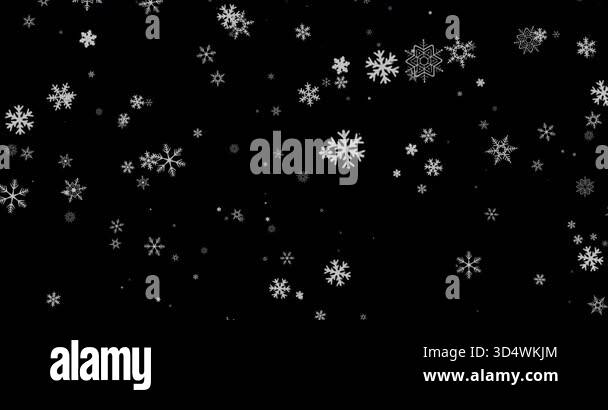Beautifully Delicate Snowflakes Gently Falling in a Looping Animation ...