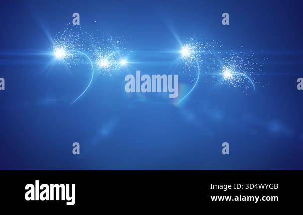 Video animation of abstract neon light with the numbers 2026 over blue ...