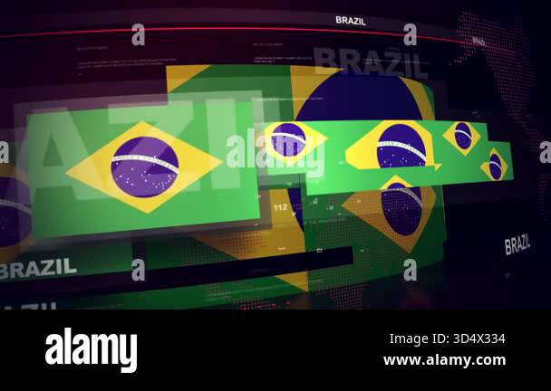 Brazil Flag World News Intro Stock Video Footage - Alamy