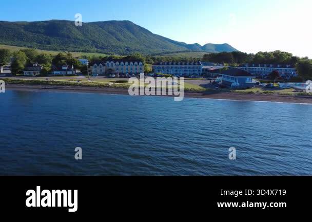 A group of hotels to welcome visitors and tourists near a deserted ...
