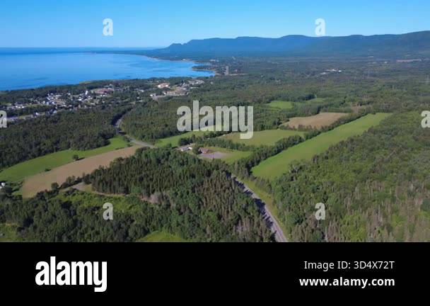 Panoramic aerial view of the village of Maria and the Mi'kmaq Indian ...