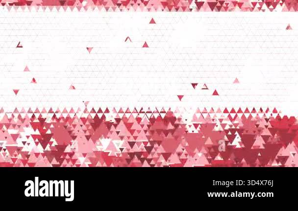 Geometric triangle pattern in red and pink tones, dense top and bottom ...