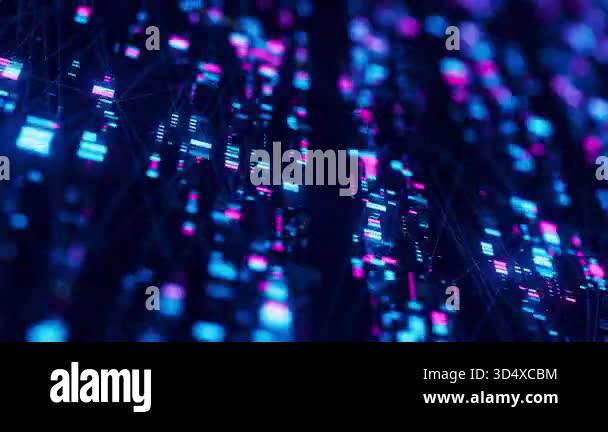 Closeup of Neural network model, LLM structure animation. AI big data ...