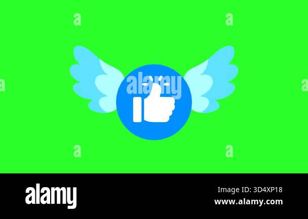 Flying Thumbs Up Icon with Wings for Approval and Success Concept Stock ...