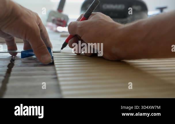 Worker measuring marking tile cutting Stock Videos & Footage - HD and ...