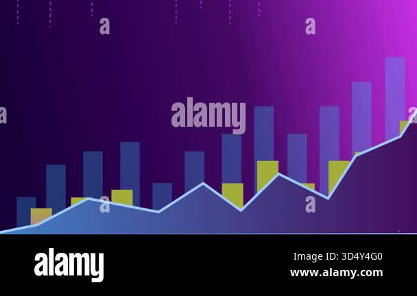 Animated of Bar And Line Graphs Showing Growth And Positive Market ...