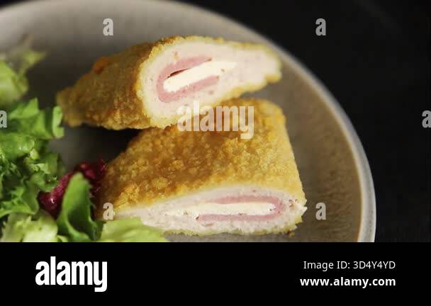 Cordon bleu cutlet meat dish French cuisine vegetable dish natural ...