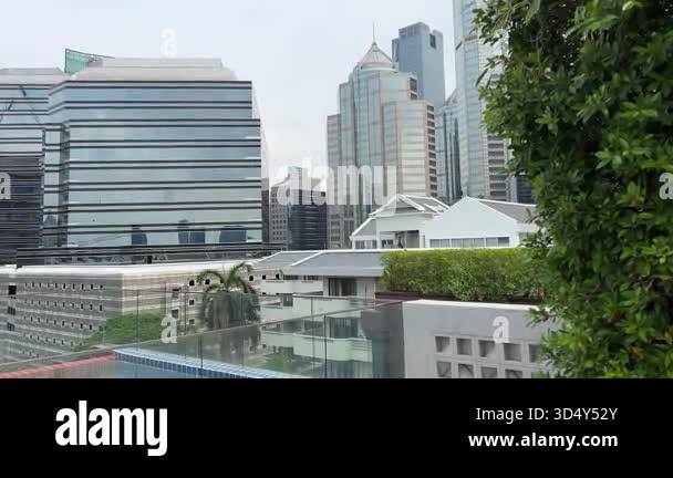 Tall hotels in Bangkok Thailand featuring reflective glass windows ...