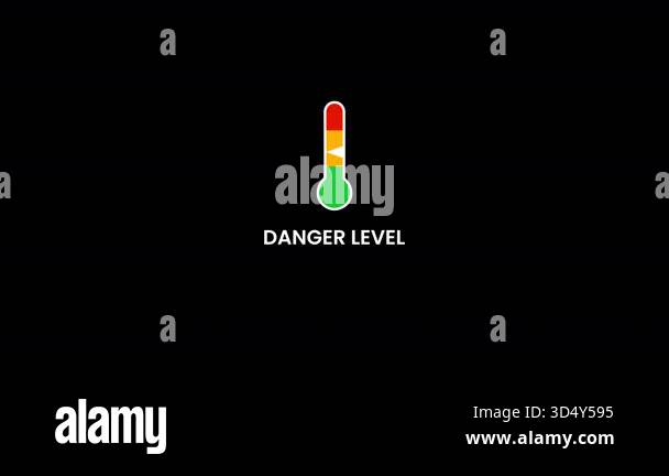 Animated danger level meter showing color scale from safe to hazardous ...