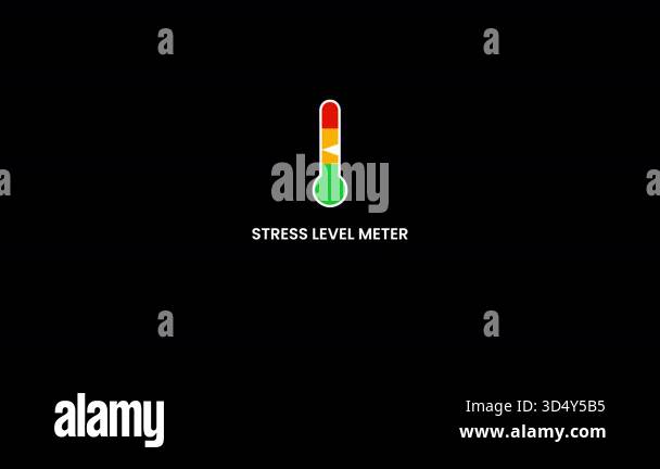 Dynamic stress level indicator moving from calm to high tension. Ideal ...