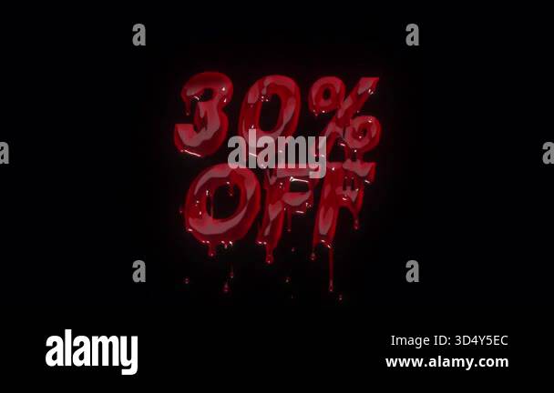 30% Off animated sale text with bold typography on a transparent ...
