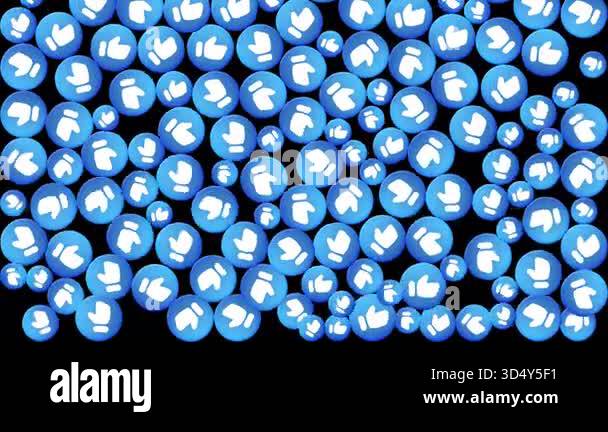 Likes icons falling animation on transparent background repeated Likes ...