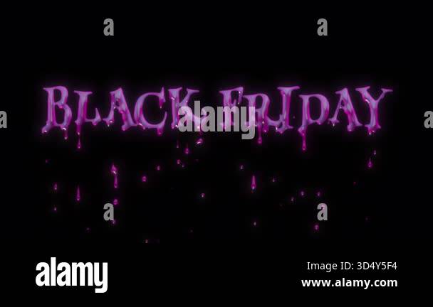 Black Friday animated text with dripping blood effect on a transparent ...