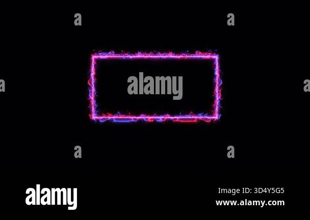 Neon looped light frame for game streaming video on a transparent ...