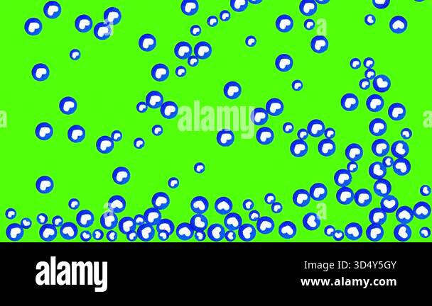 Hearts emoji icons falling animation on transparent background repeated ...