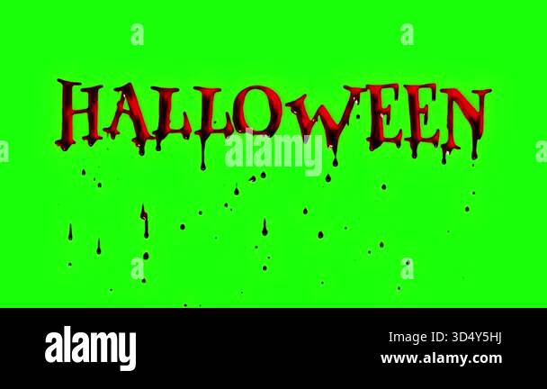 Halloween animated text with dripping blood effect on a dark background ...