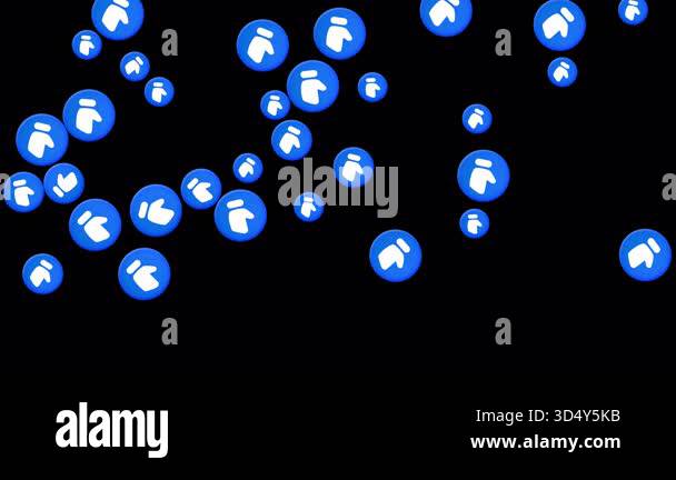 Likes icons falling animation on transparent background repeated Likes ...