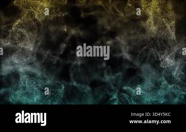 Looped abstract particle background animation with glowing waves ...