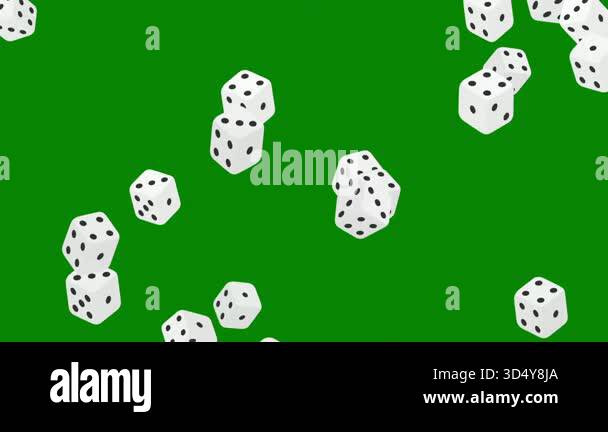 Falling dice motion graphics with green screen background Stock Video ...