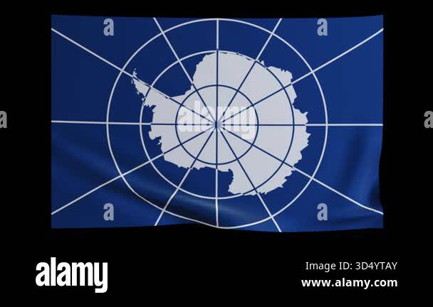 High-quality 4K animation of the Antarctica national flag waving ...