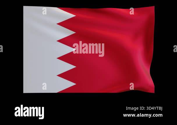 High-quality 4K animation of the Bahrain national flag waving ...