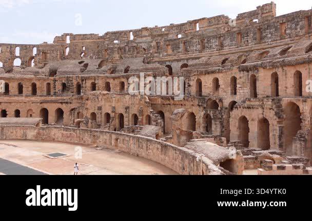 El Jem, Tunisia - September 9, 2025 - inside the El Jem Roman ...