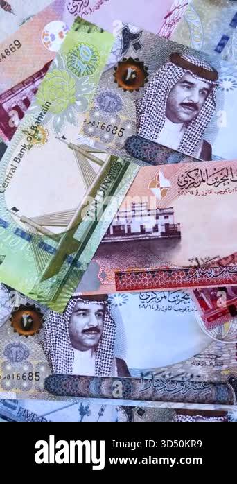 Bahrain paper money, dinar banknotes as currency for exchange or travel ...
