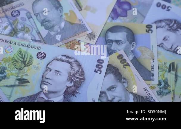 Money, currency of Romania, Romanian leu banknotes of various ...