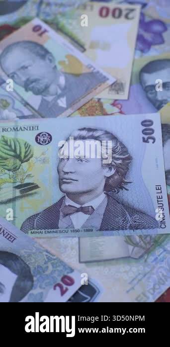 Money, currency of Romania, Romanian leu banknotes of various ...