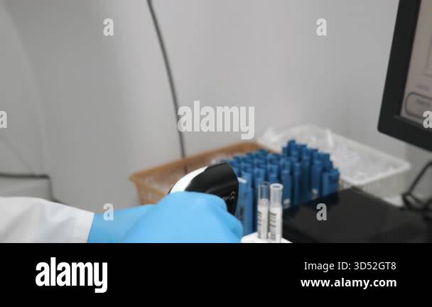 Lab technician scanning barcode blood Stock Videos & Footage - HD and ...