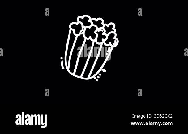 Illustration popcorn bucket fluffy kernels Stock Videos & Footage - HD ...