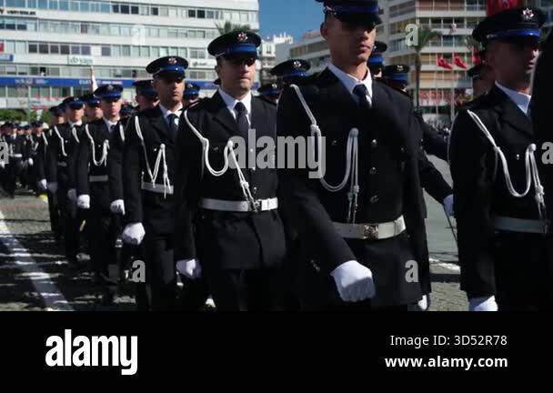 Izmir, Turkey - Oct 29 2025: Slow motion video of police academy cadets ...