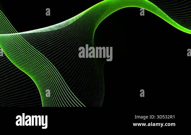 green abstract background with wave and curves Stock Video Footage - Alamy