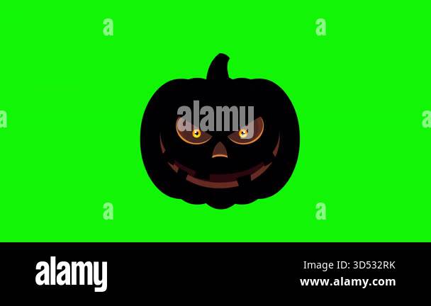 Spooky Pumpkin Cartoon Character Saying Happy Halloween 4K Animation ...