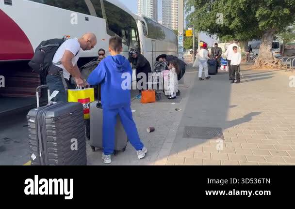 Tel Aviv, Israel, 9 November 2025, passengers disembarking at Savidor ...