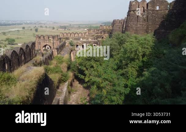 Historic view of Langar Khani Gate pathway and arched walls inside ...