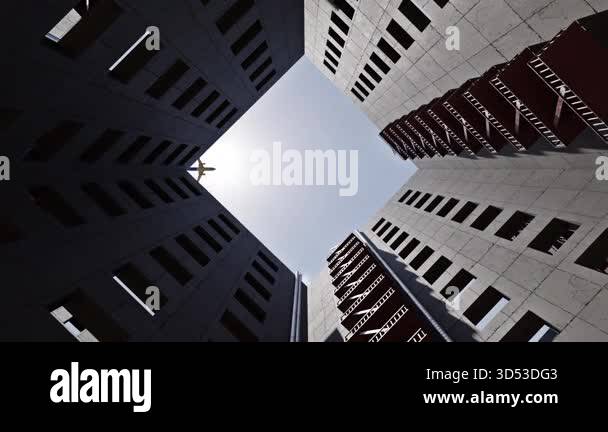Cube Geometry Builds And Plane Stock Video Footage - Alamy
