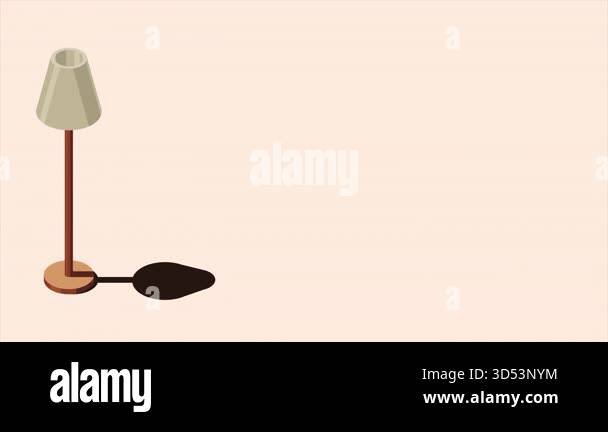 Isometric floor lamp animation. Lamp for living room. Home light ...