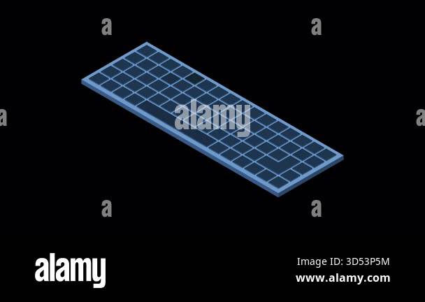 Isometric computer keyboard animation. Modern computer keyboard ...