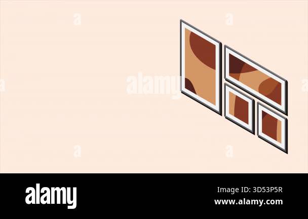 Isometric photo frame animation. Isometric 3d picture frame set. Home ...