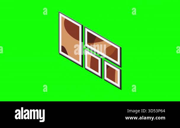 Isometric photo frame animation. Isometric 3d picture frame set. Home ...