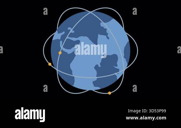 Isometric globe animation. Global network connection. Global digital ...