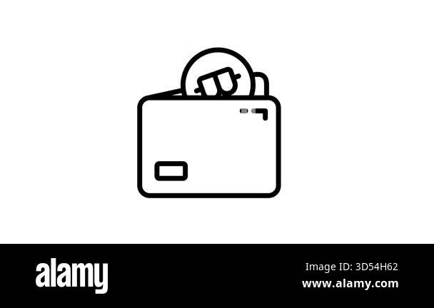 Trendy outline animated icon of secure bitcoin wallet Stock Video ...