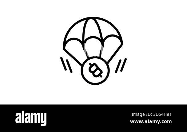 Premium outline animated icon of bitcoin airdrop delivery Stock Video ...