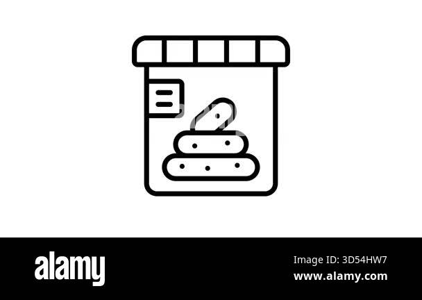 A line style animated icon of stool sample Stock Video Footage - Alamy